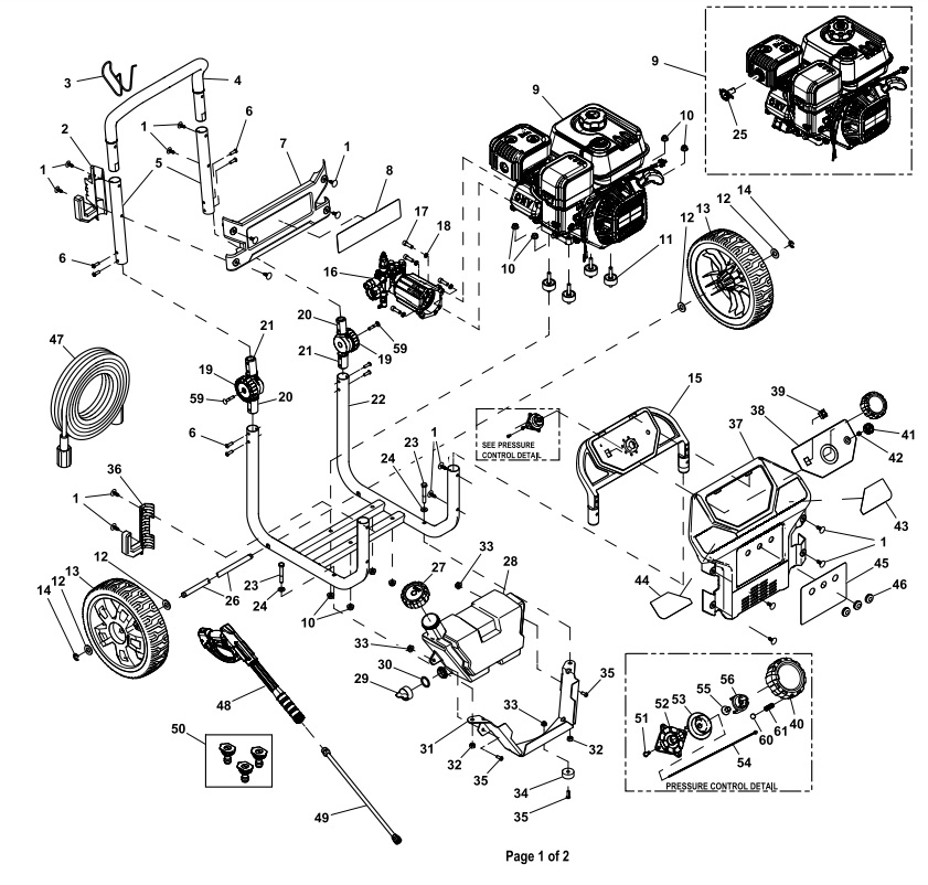 Generac Pressure Washer 0066020 replacement parts,3100 psi pump ...