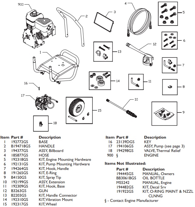 Speed Clean pressure washer model 020212-0 replacement parts, pump ...