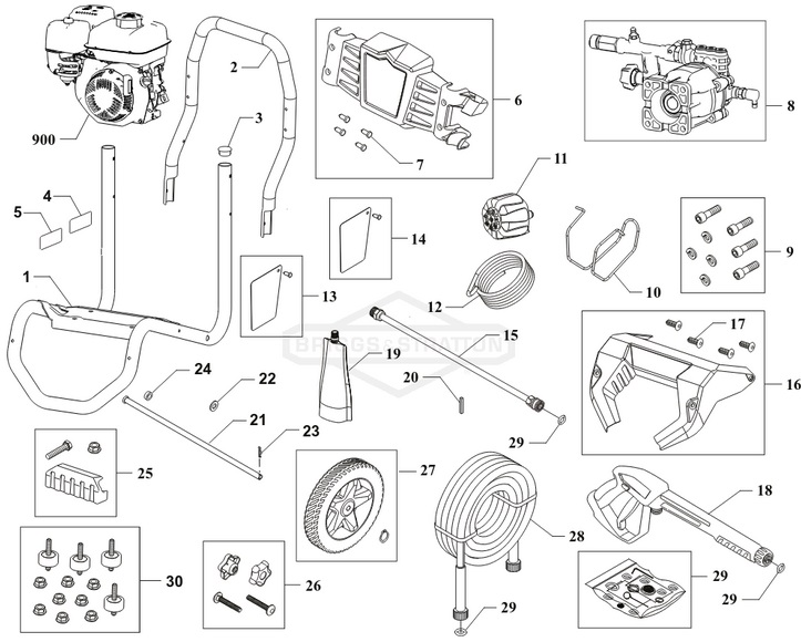 BRIGGS & STRATTON 020828 power washer replacement parts and pump repair