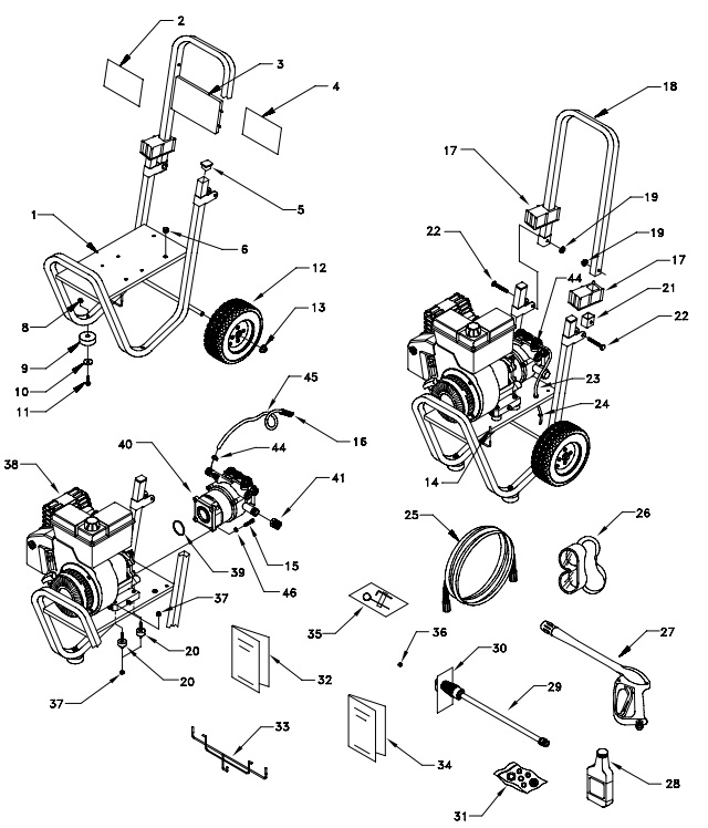 Generac pressure washer model 1200-0 replacement parts, pump breakdown ...