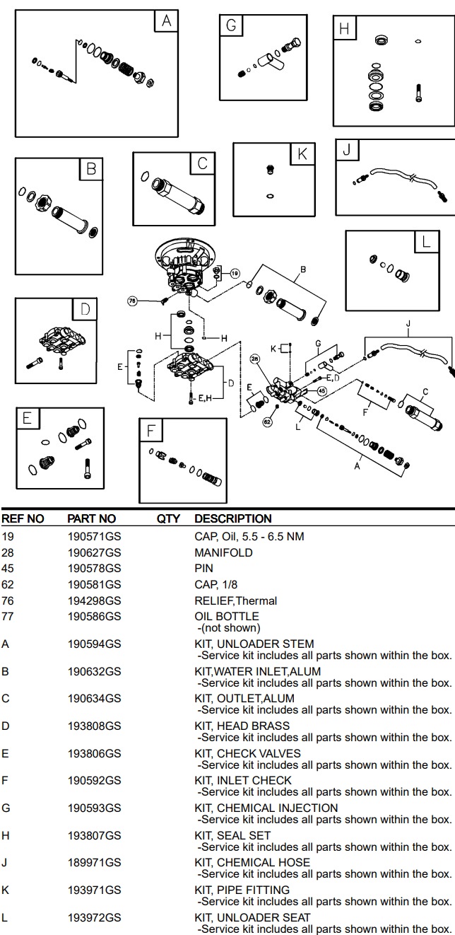 Troy-Bilt 020207-1 Pressure Washer Replacement Parts