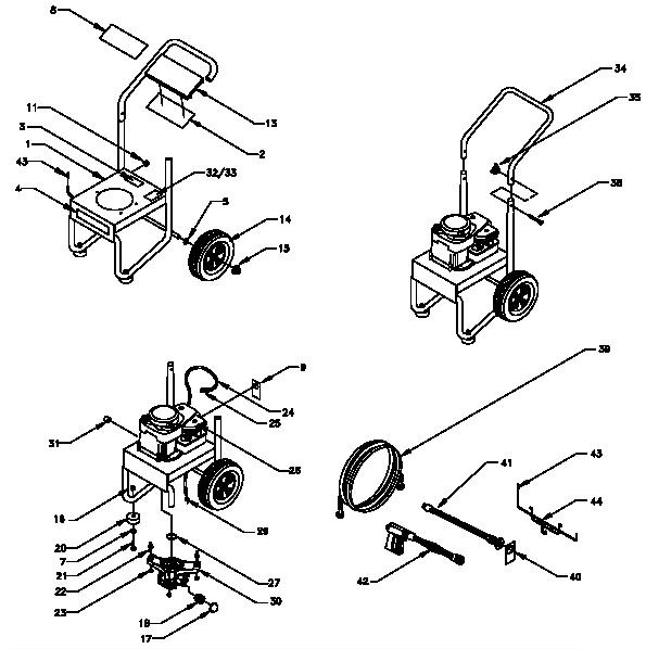 Sears & Craftsman Pressure Washer model 580761750 replacement parts and ...