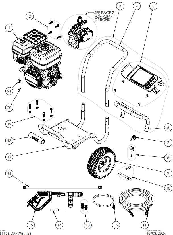 DEWALT DXPW61156 4,400 psi pressure washer parts