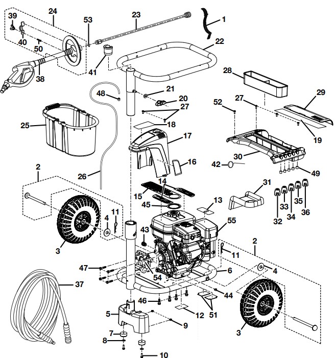 HOMELITE HP3127S 2700 psi POWER Washer Replacement Parts