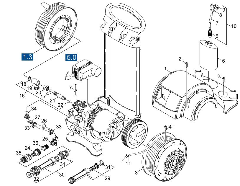 K550M Pressure Washer Parts, breakdown