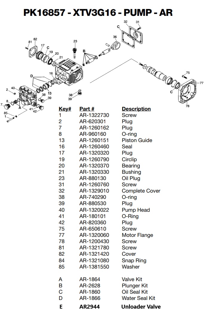 Devilbiss Excell pressure washer MODEL 1503cwbn (ar) parts breakdown ...