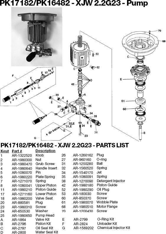 DeVilbliss Excell PK16482 Pump repair Parts