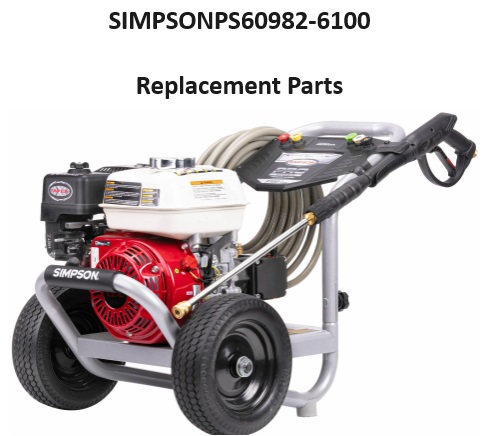 SIMPSON Power Shot PS60982 Power washer repair parts and manual