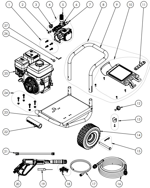 PS61368 Simpson Pressure Washer Parts Page, Breakdown & Owners Manual