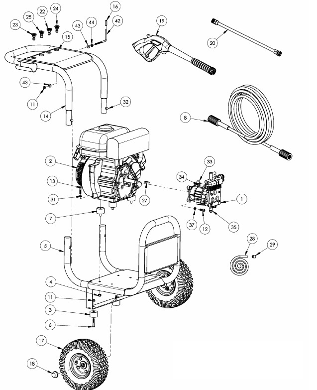 Coleman Powermate Pressure Washer model PW0872402 replacement parts ...