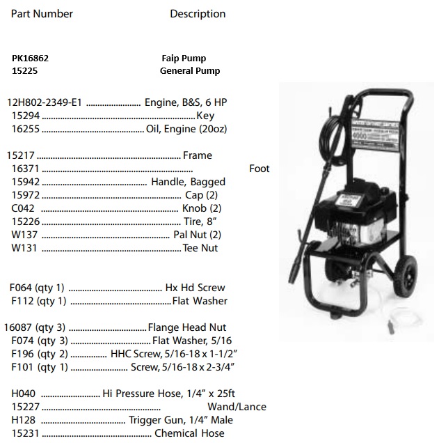 Devilbiss Excell pressure washer WGV2021 parts breakdown owners manual